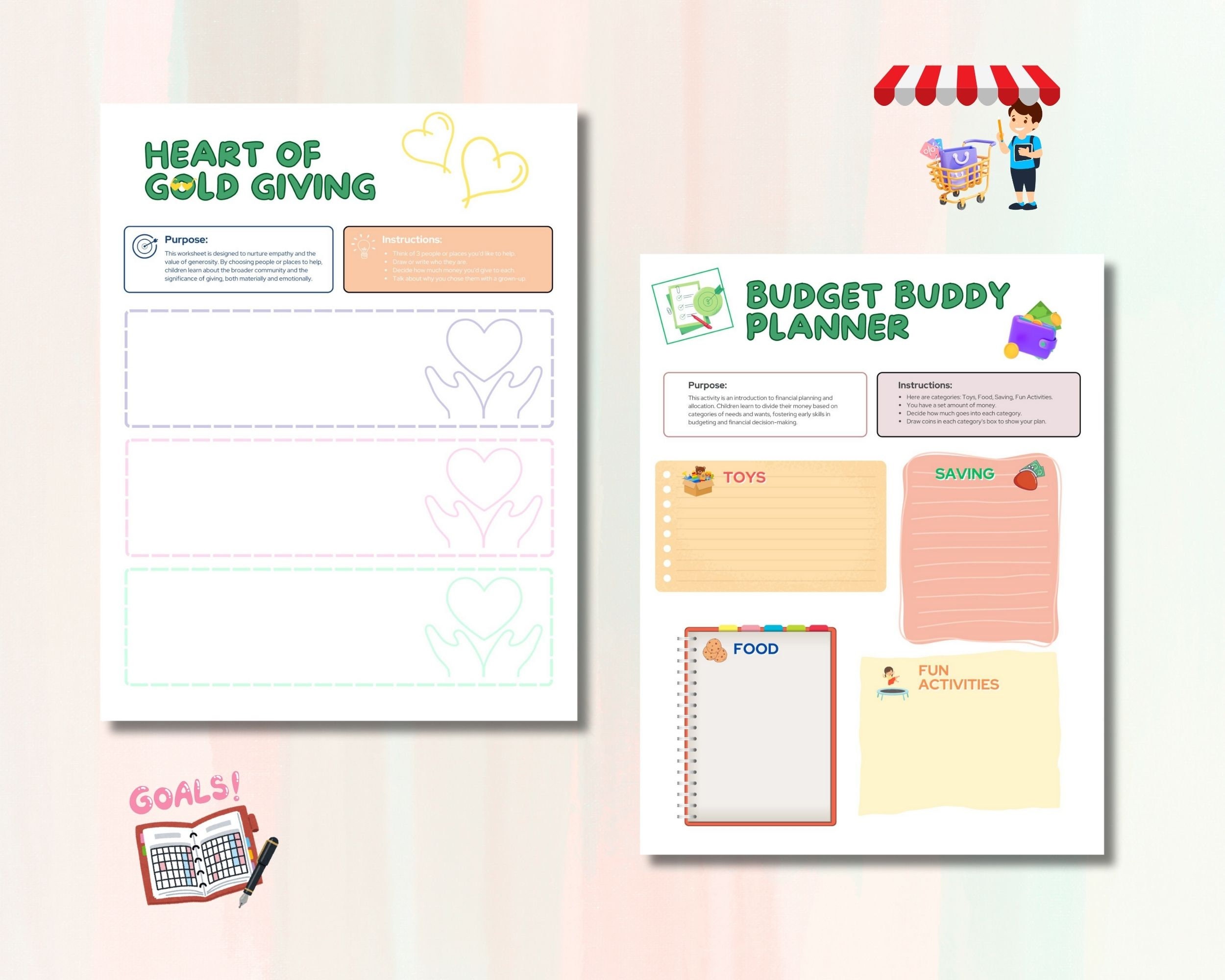 Savings Tracker for Kids,children Fun Budgeting, Savings Tracker Bundle ...