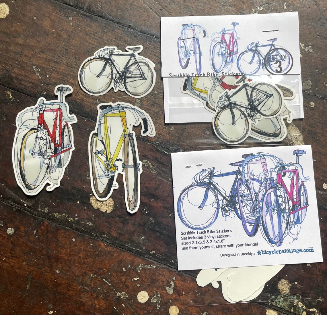 Bicycle Sticker Set – Colorful Abstract Scribble Track Bike Vinyl ...