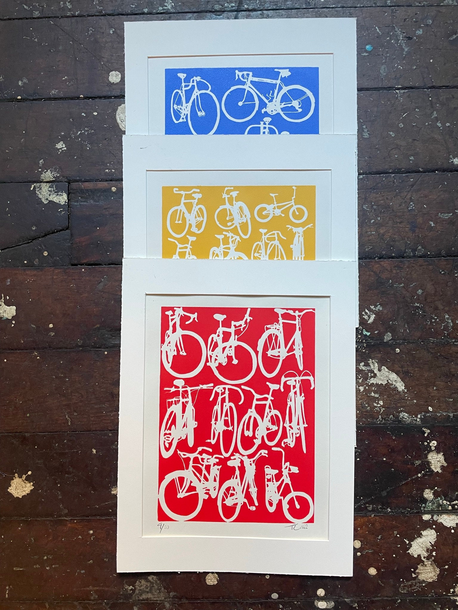 Blue Bicycle Chart Print