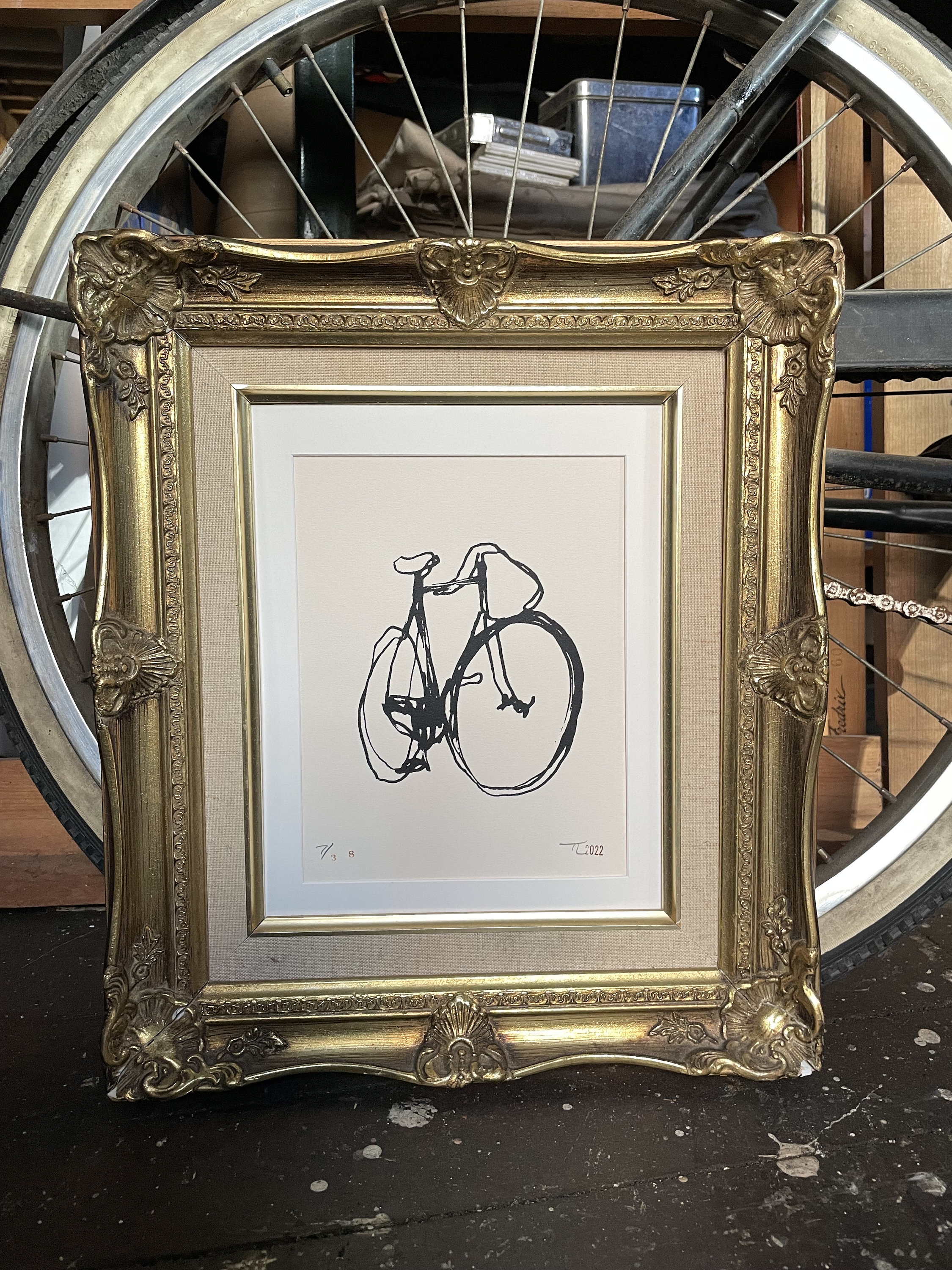 Vintage BSA Track Bike Fixie Art Print - Handmade - Cycling Elegance in ...