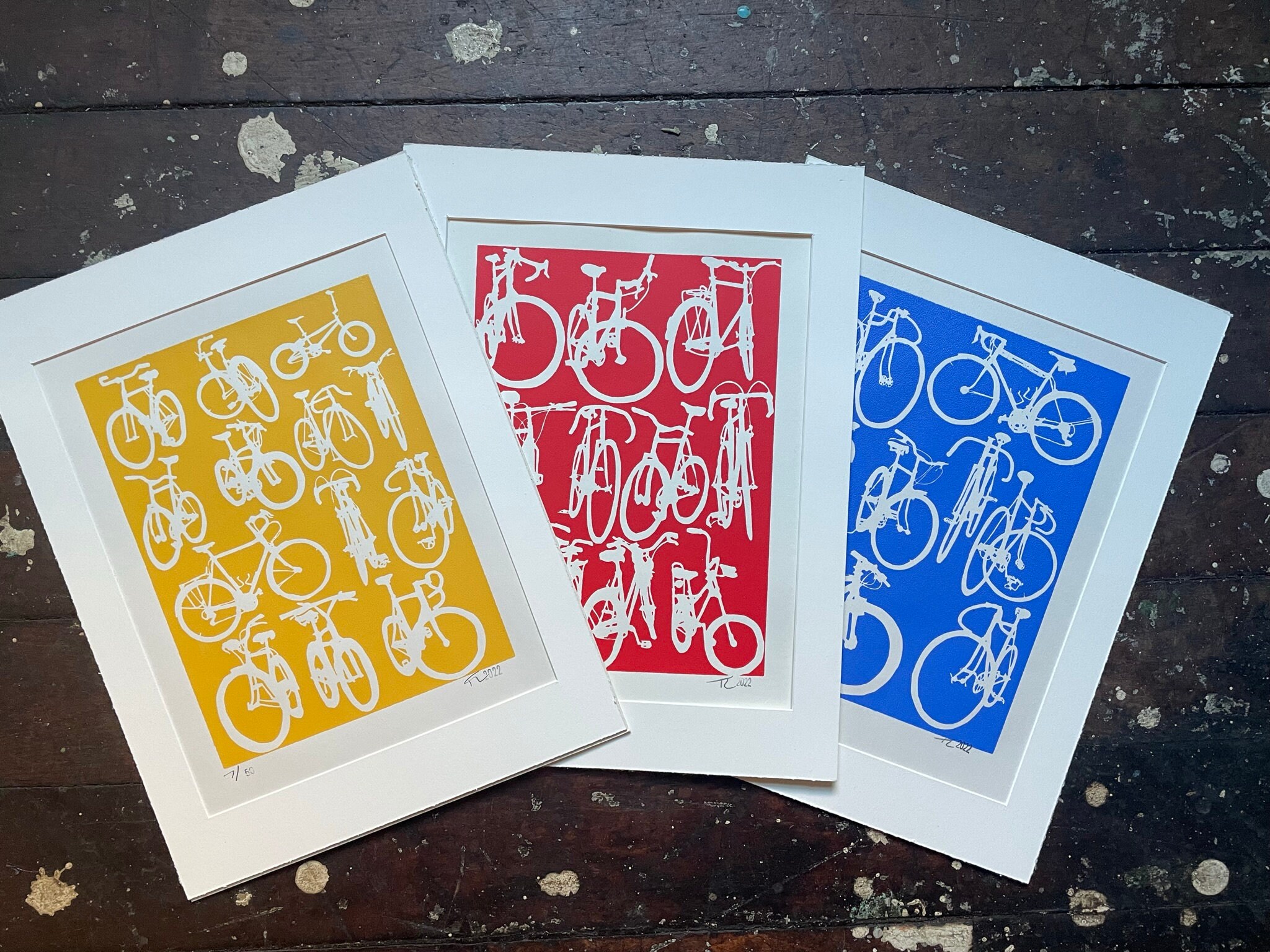 Blue Bicycle Chart Print