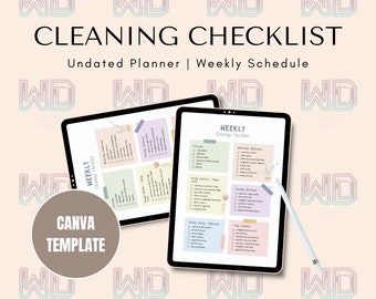 Cleaning Checklist Printable Weekly Editable Template, Printable ...