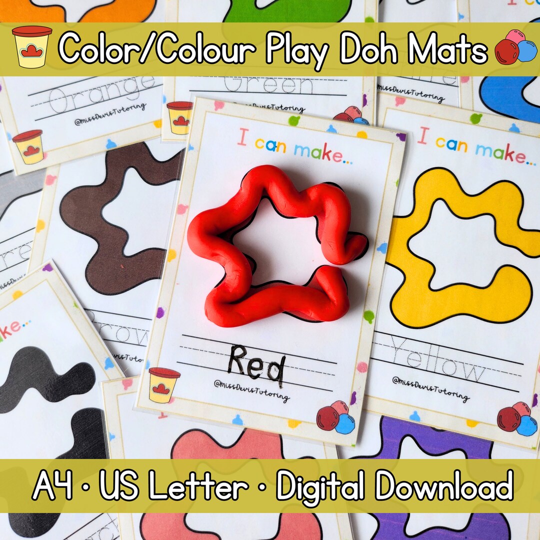 Colors Play Doh Mats Printable Flashcards Montessori Materials ...