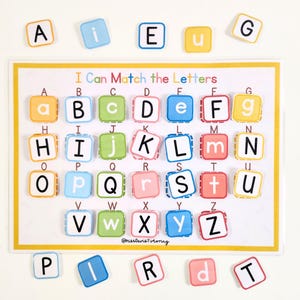 ABC Alphabet Matching Game, Montessori Letter Match, Lettering Practice ...