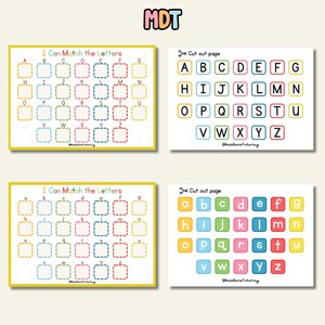 ABC Alphabet Matching Game, Montessori Letter Match, Lettering Practice ...