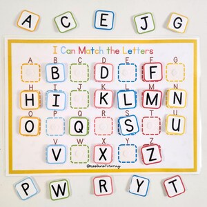 ABC Alphabet Matching Game, Montessori Letter Match, Lettering Practice ...