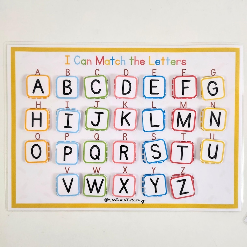 ABC Alphabet Matching Game, Montessori Letter Match, Lettering Practice ...