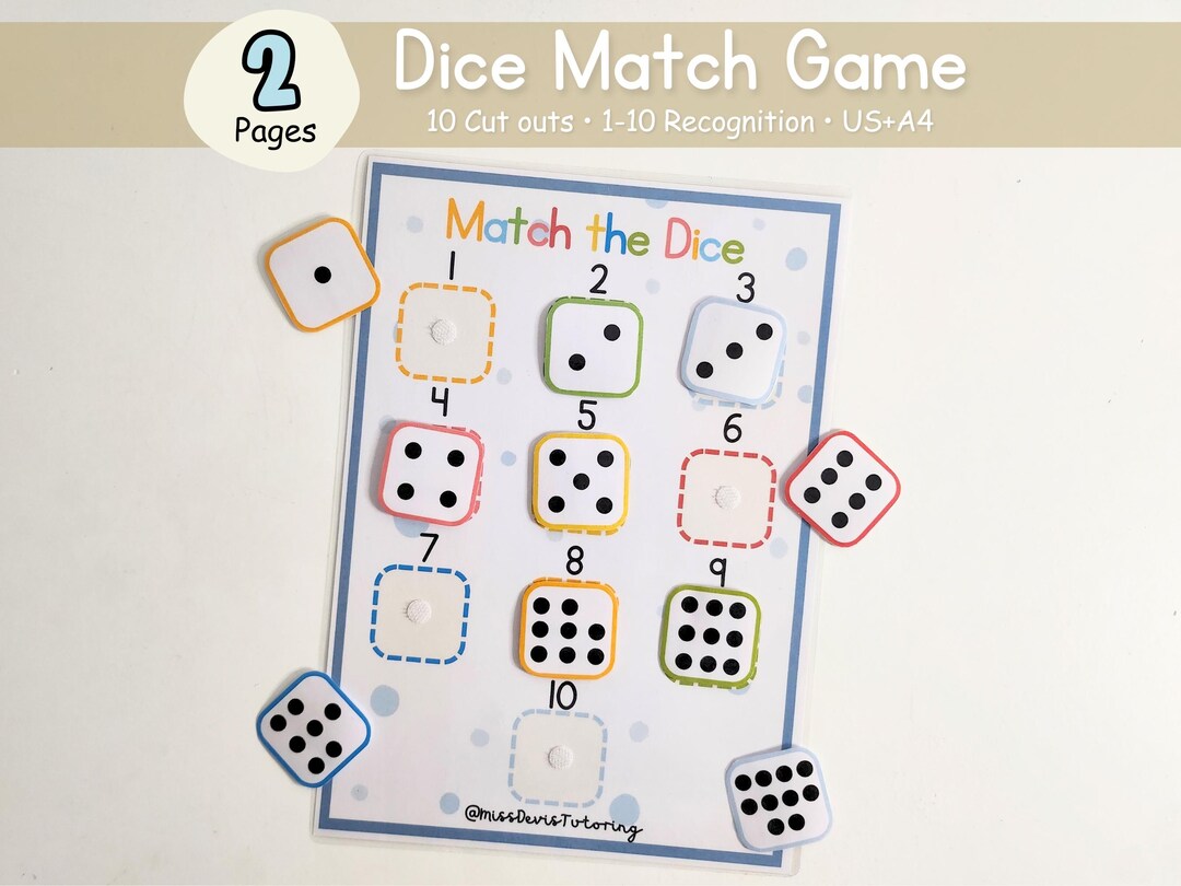Printable Dice Math Worksheets Game, Simple Beginning Math, Sort and ...