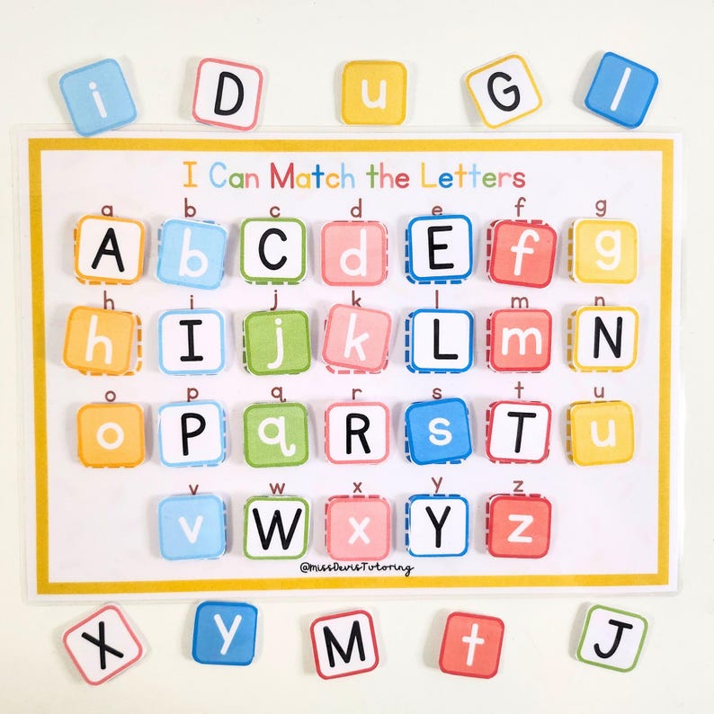 ABC Alphabet Matching Game, Montessori Letter Match, Lettering Practice ...