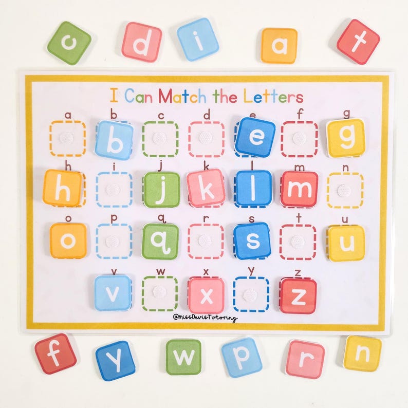 ABC Alphabet Matching Game, Montessori Letter Match, Lettering Practice ...