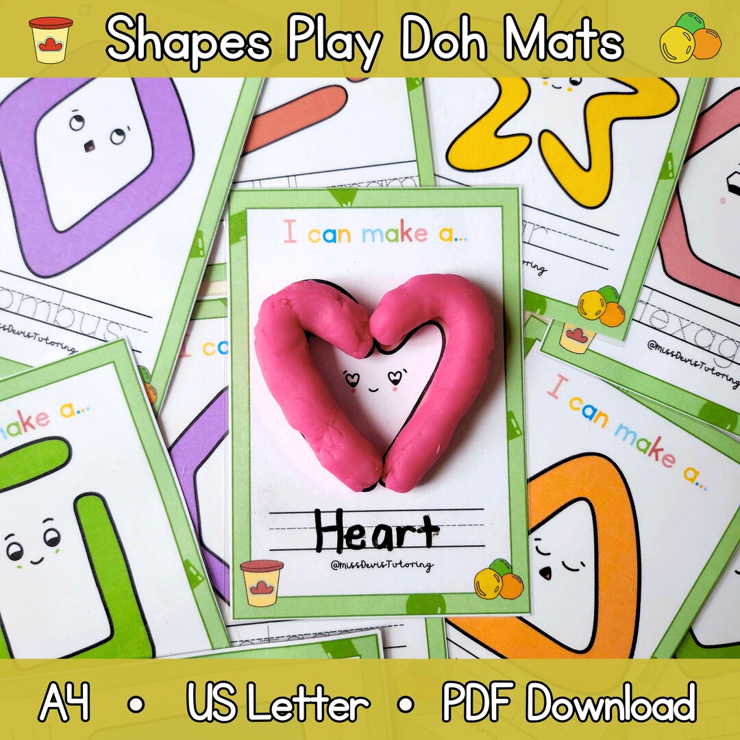 Shapes Play Doh Mats Printable Flashcards Montessori Materials ...