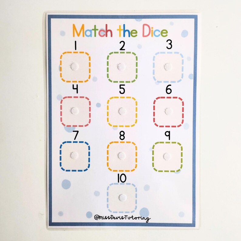 Printable Dice Math Worksheets Game, Simple Beginning Math, Sort and ...
