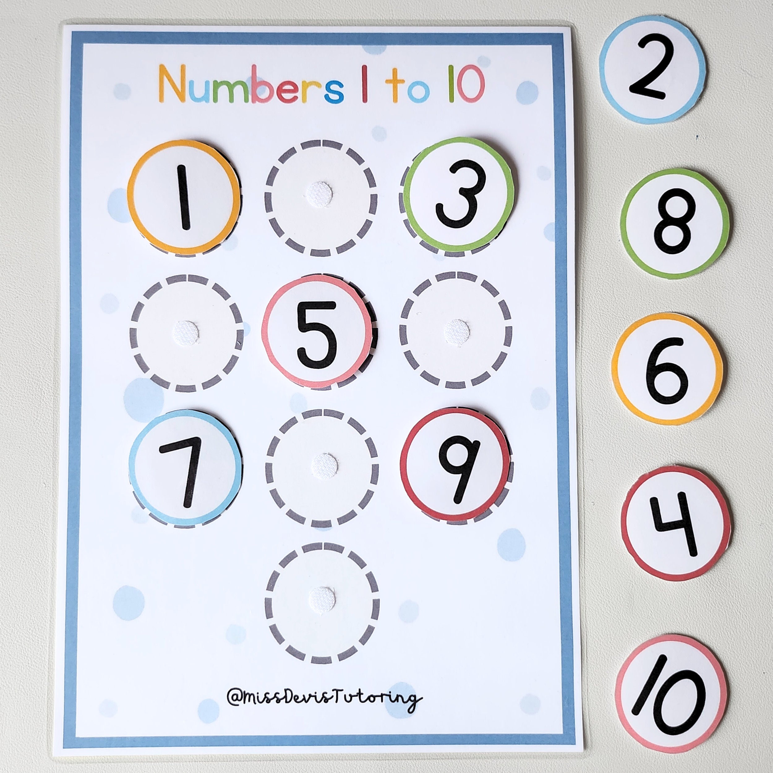 Number Mat Match Activity 1 to 20 Montessori Counting Practice ...