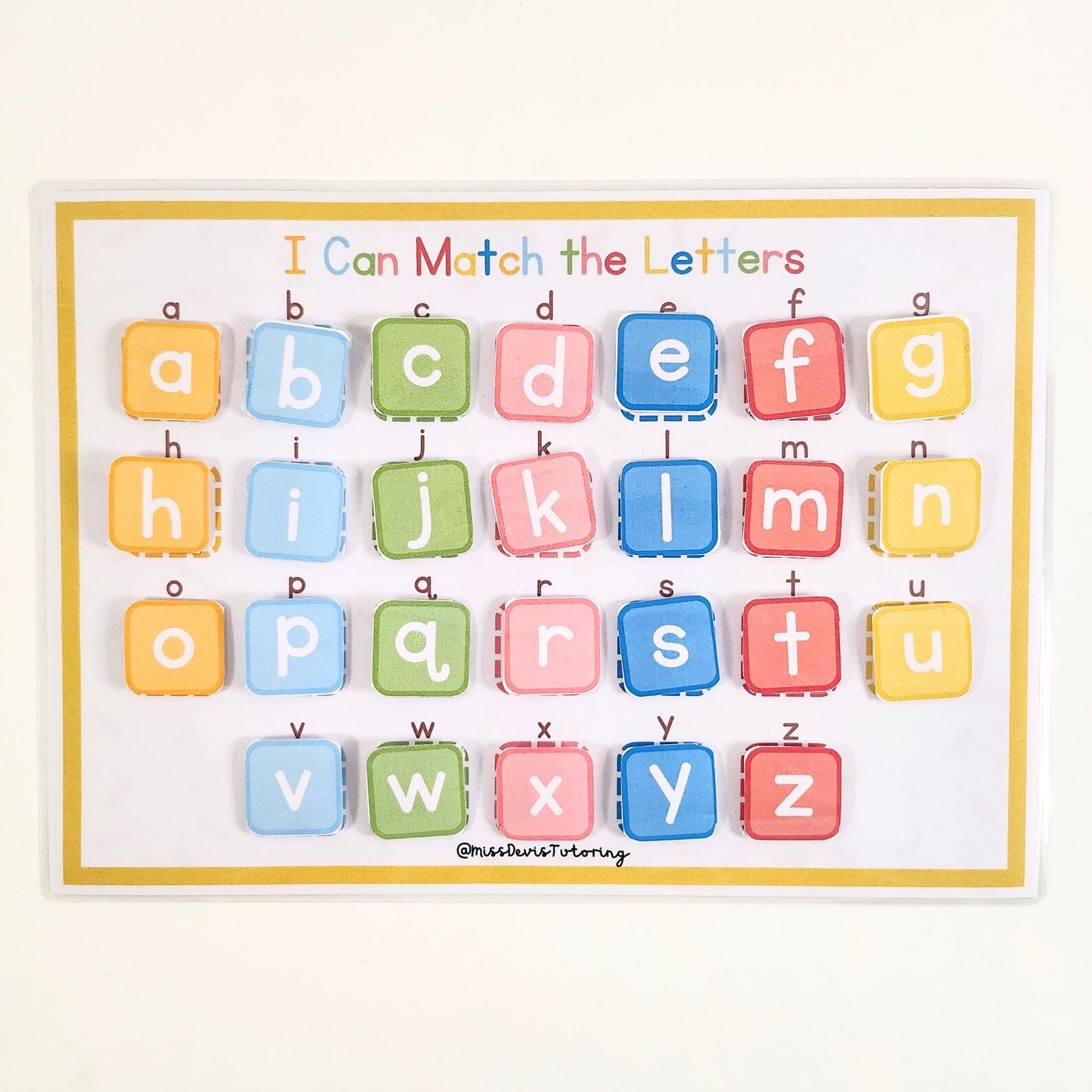 ABC Alphabet Matching Game, Montessori Letter Match, Lettering Practice ...