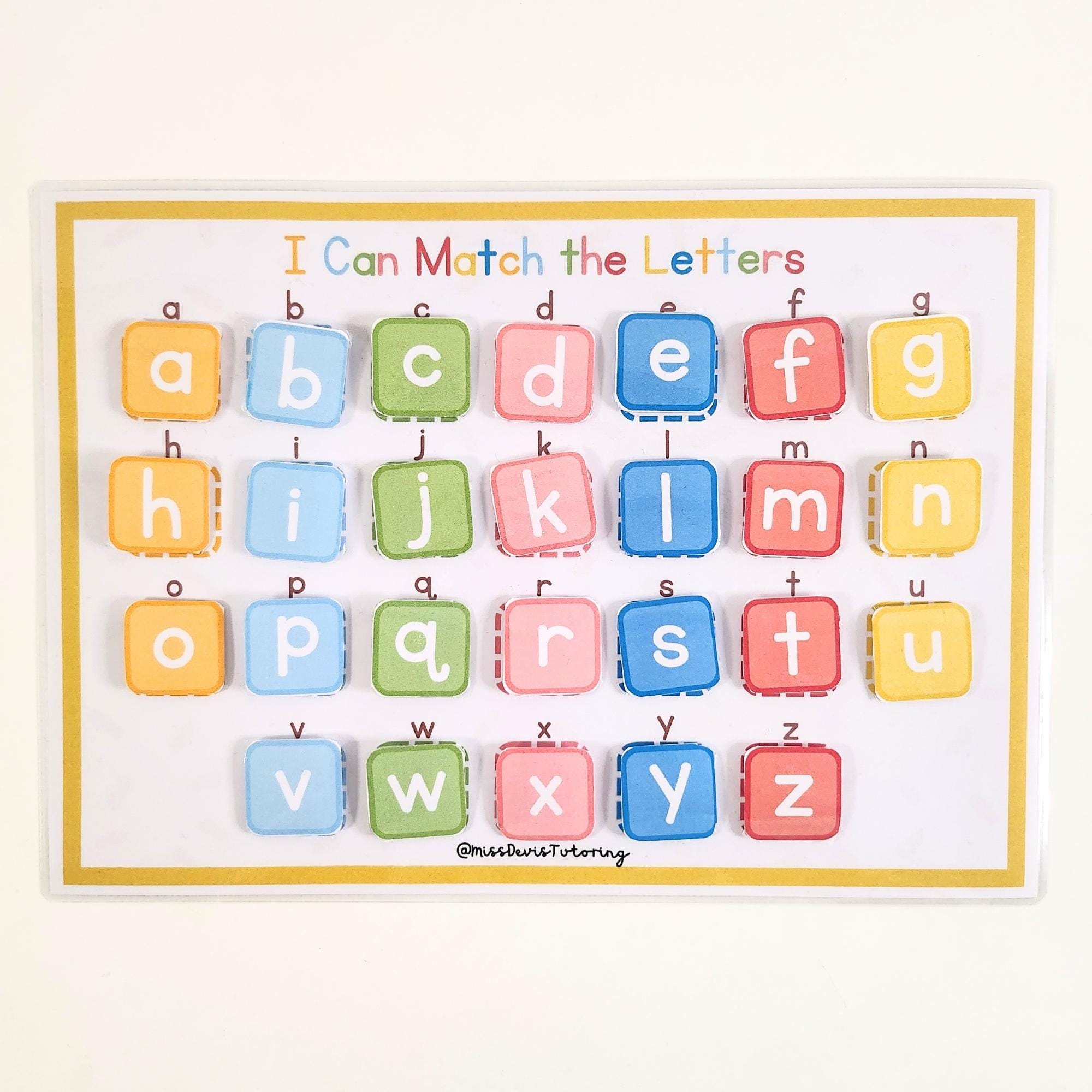 ABC Alphabet Matching Game, Montessori Letter Match, Lettering Practice ...