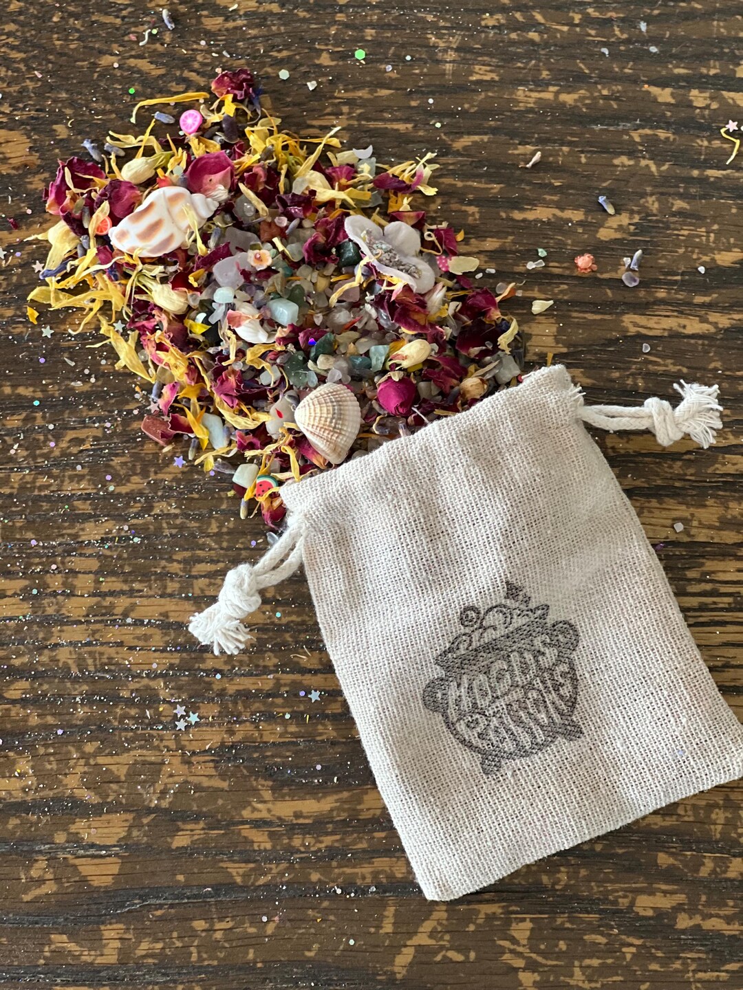 Potion Pouch- Flowers, Petals, Shells and Magical Crystals - Etsy