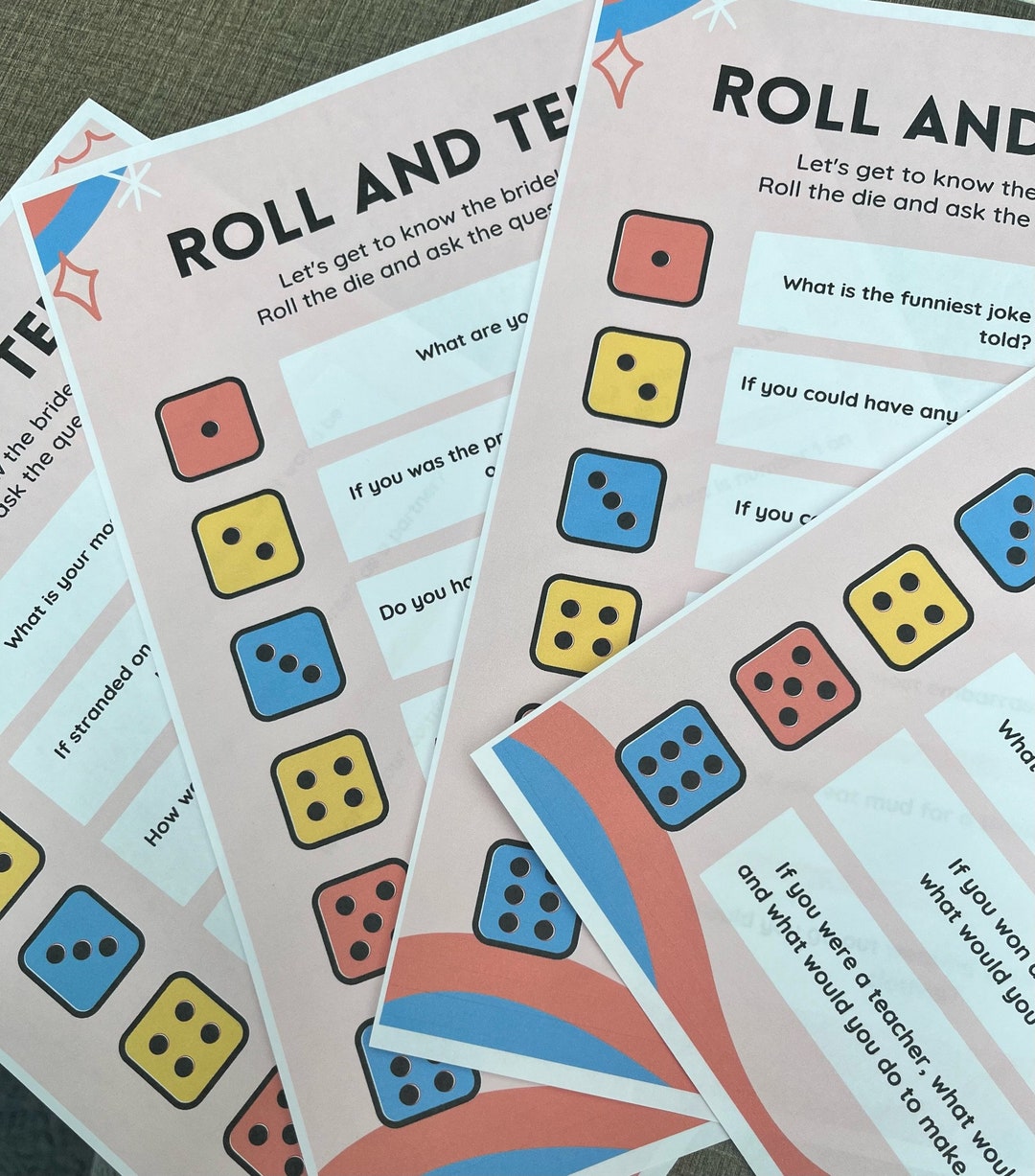 Roll and Tell Bridal Party Game - Etsy