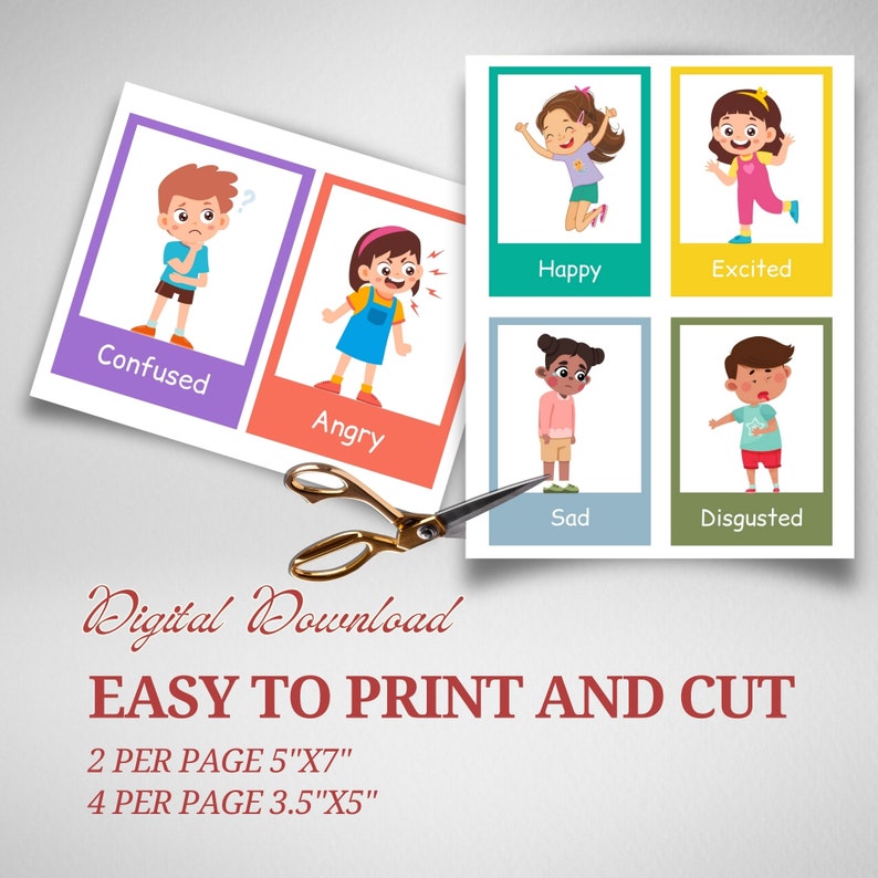 24 Printable Feelings Flashcards, Emotion Flash Cards, Emotion Cards ...