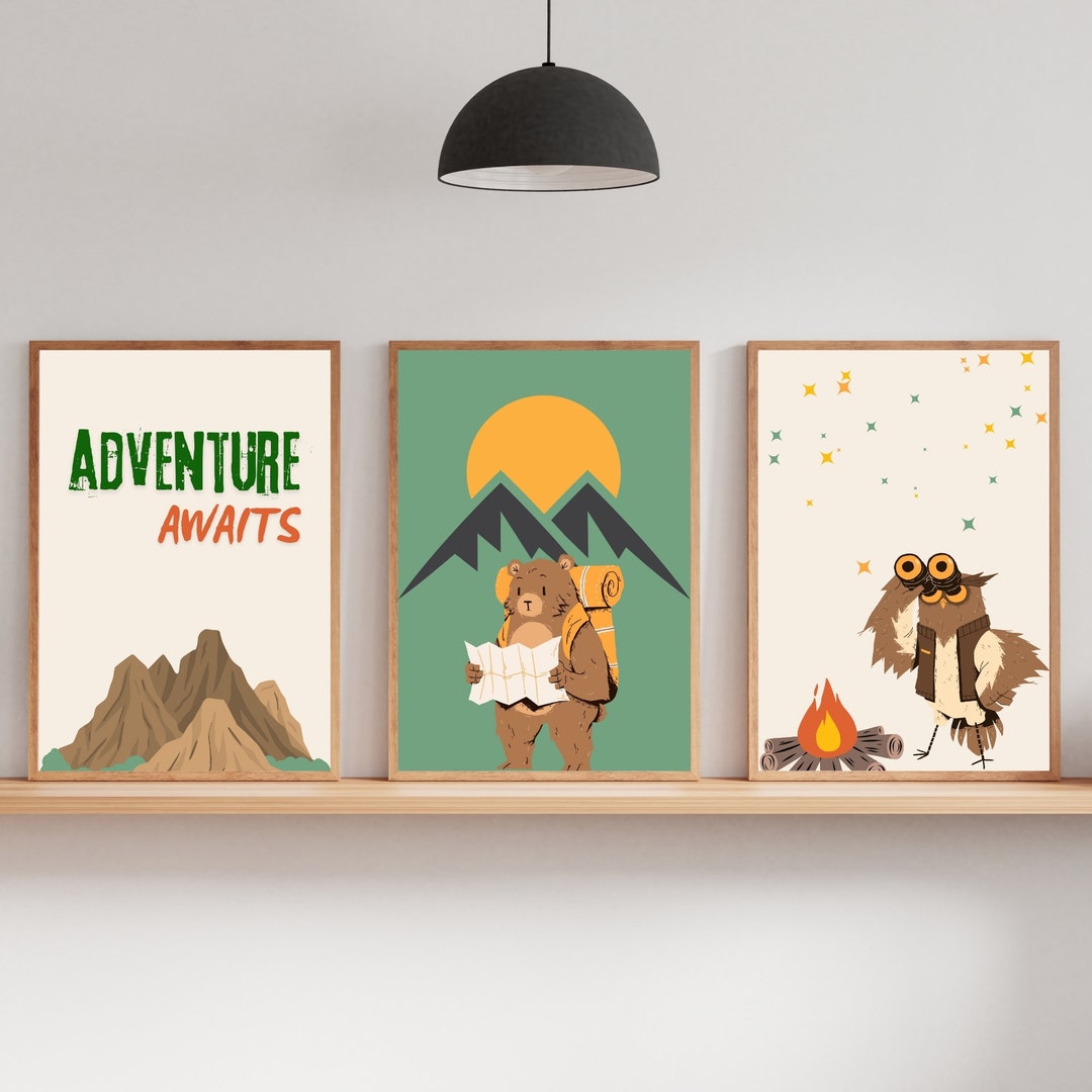 Printable Adventure Awaits Nursery Wall Art, Adventure Theme Nursery ...
