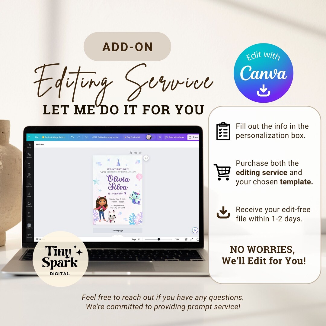 Editing Service Add On, Edit My Template for Me, Help Me Edit, Edit My ...