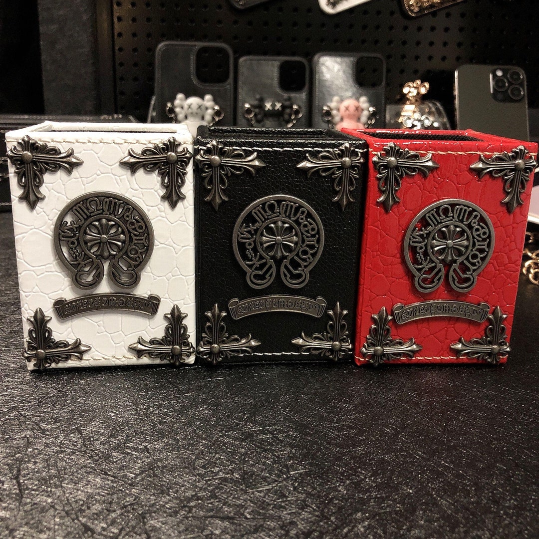 Leather Vintage Storage Box,punk Flower Cross Small Leather Organizer ...