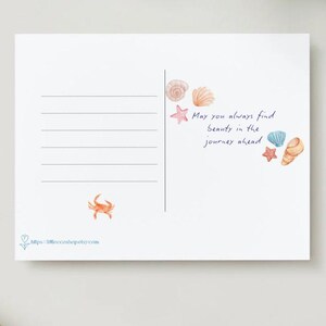 Ocean Current Watercolor Postcard: Downloadable Handwritten Sea ...