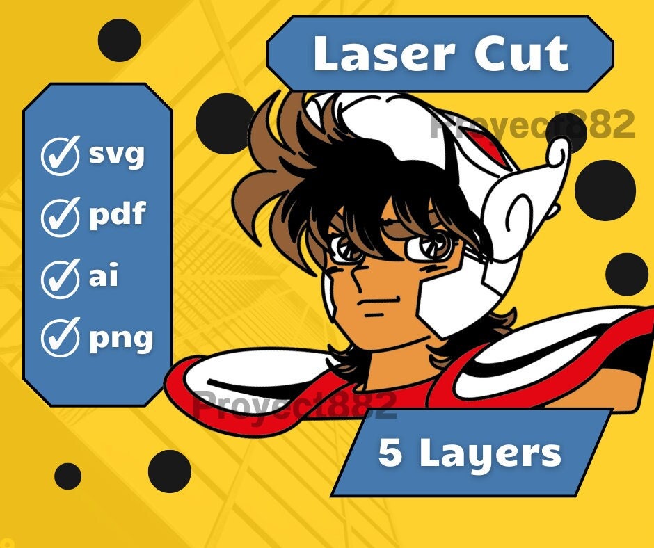 Seiya Pegasus Saint Seiya Laser Cut 5 Layers - Etsy