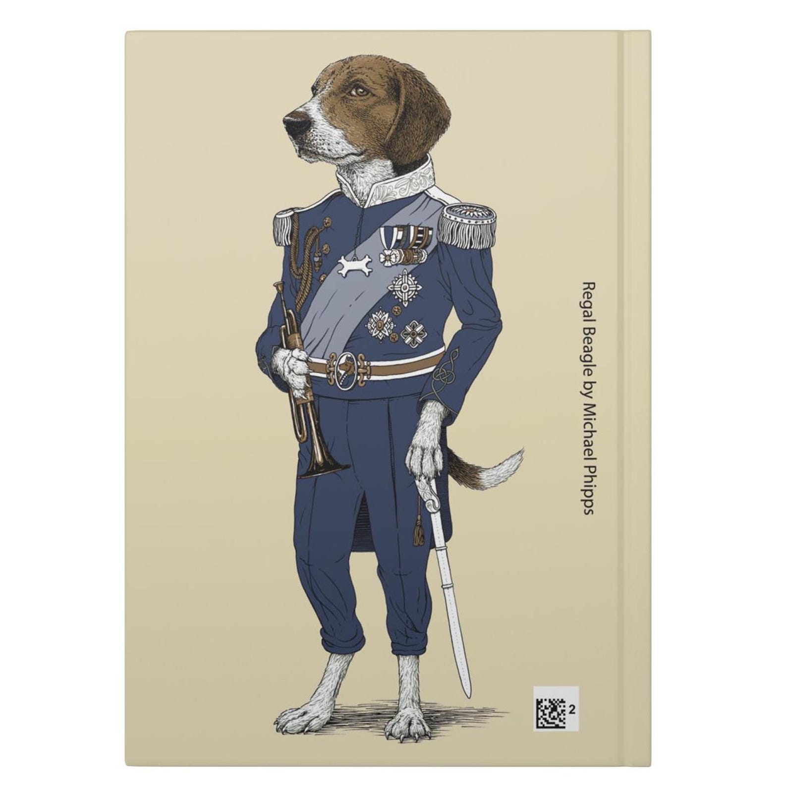 Regal Beagle Hard Bound Journal, Royal Military Dog Diary, Cute Beagle ...