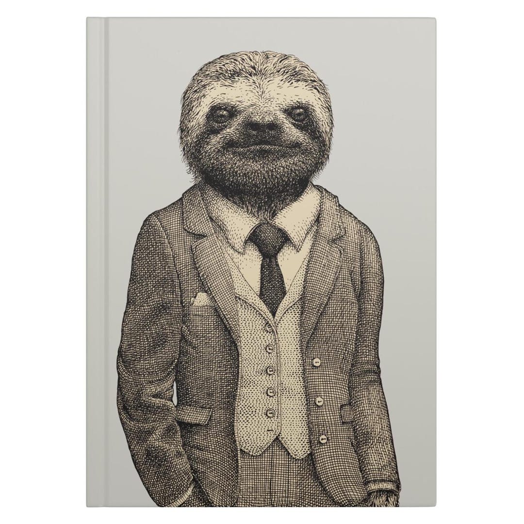 Stylish Sloth Journal, Hard Bound Sloth Journal, Sloth Notebook ...