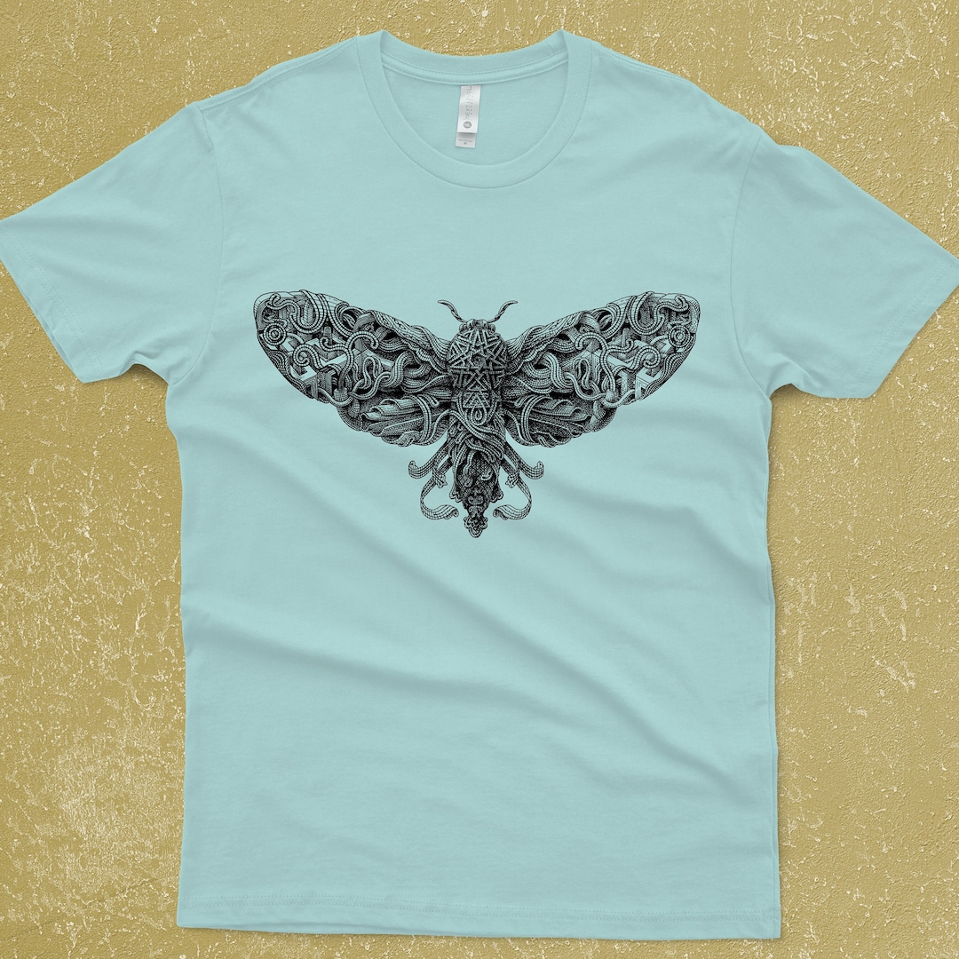 Moth T-shirt - Men's Shirt - Unisex Moth Tshirt - Graphic Tee - Moth ...