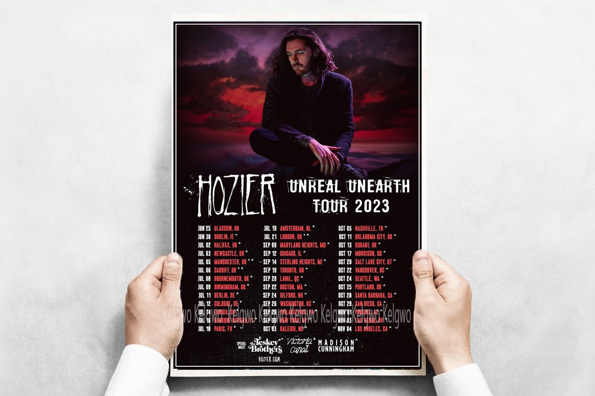 Hozier Unreal Unearth Tour 2023 Poster - World Tour 2023 Premium Matte ...