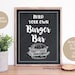 Build Your Own Burger Bar, 5x7, 8x10 Printable Chalkboard Hamburger Bar ...
