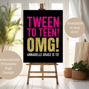 Custom Printable Personalized Tween to Teen Girl's 13th Thirteen ...