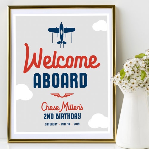 Welcome Aboard Custom Personalized Printable Airplane - Etsy