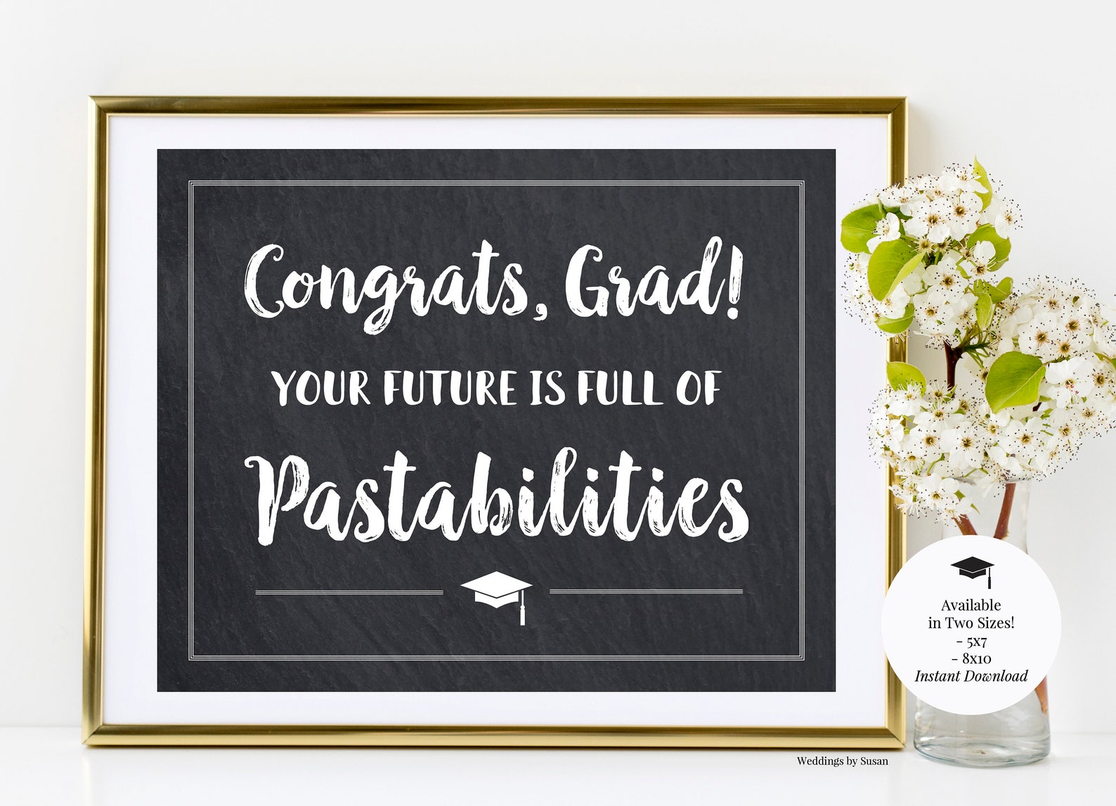 Graduation Party Pasta Bar 5x7 8x10 Printable Chalkboard - Etsy