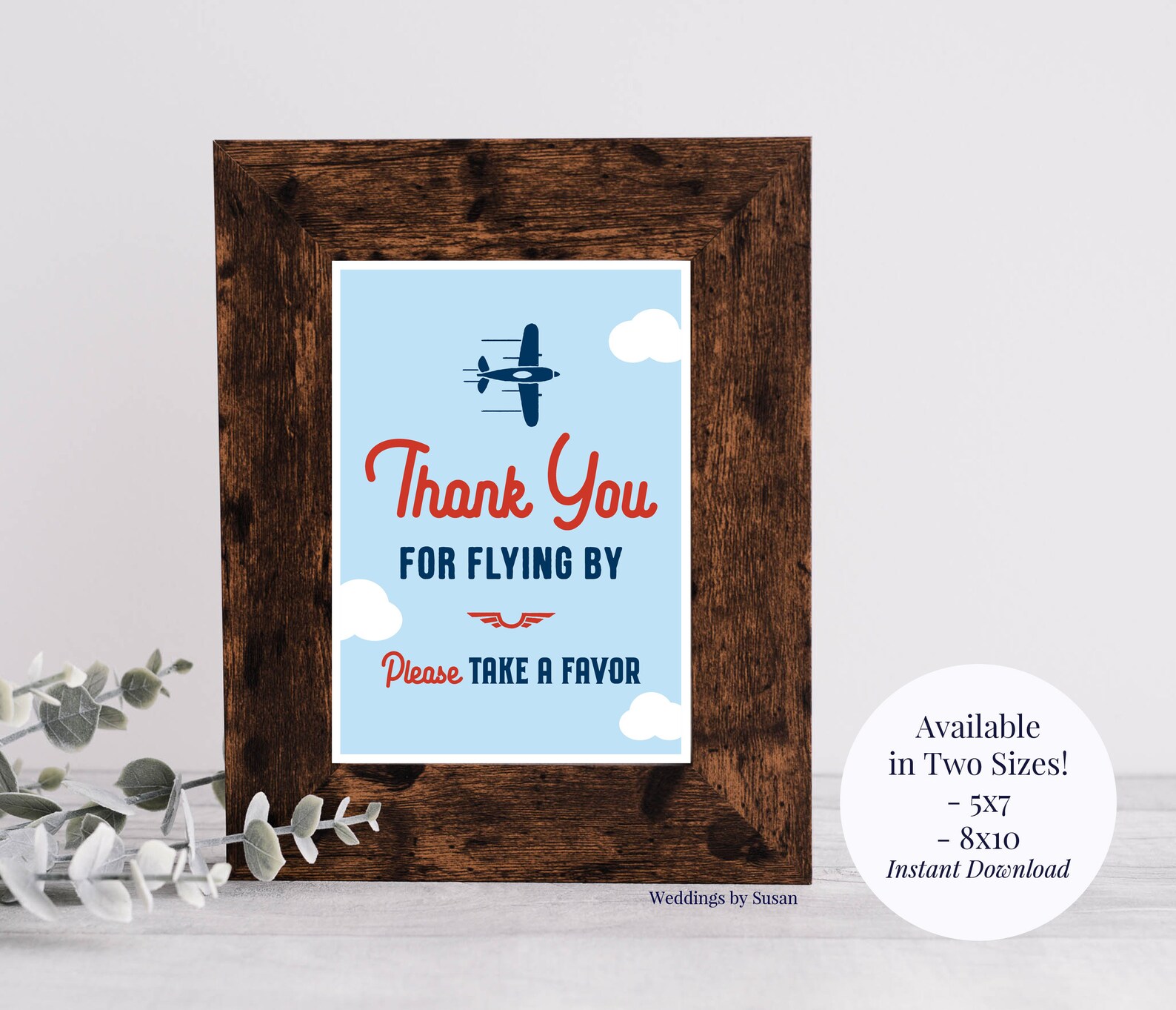 Thank You for Flying by 5x7 8x10 Printable Airplane Baby - Etsy