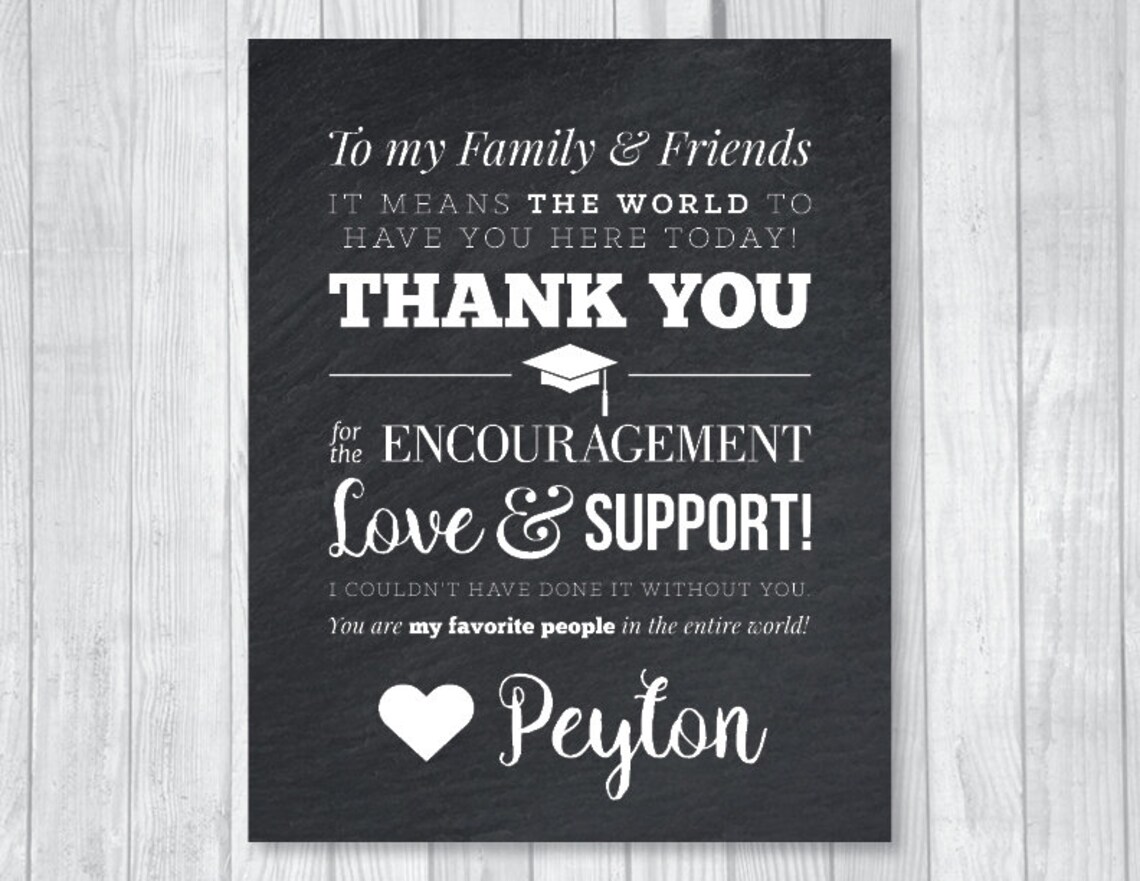 To My Family and Friends Graduation Custom Printable - Etsy