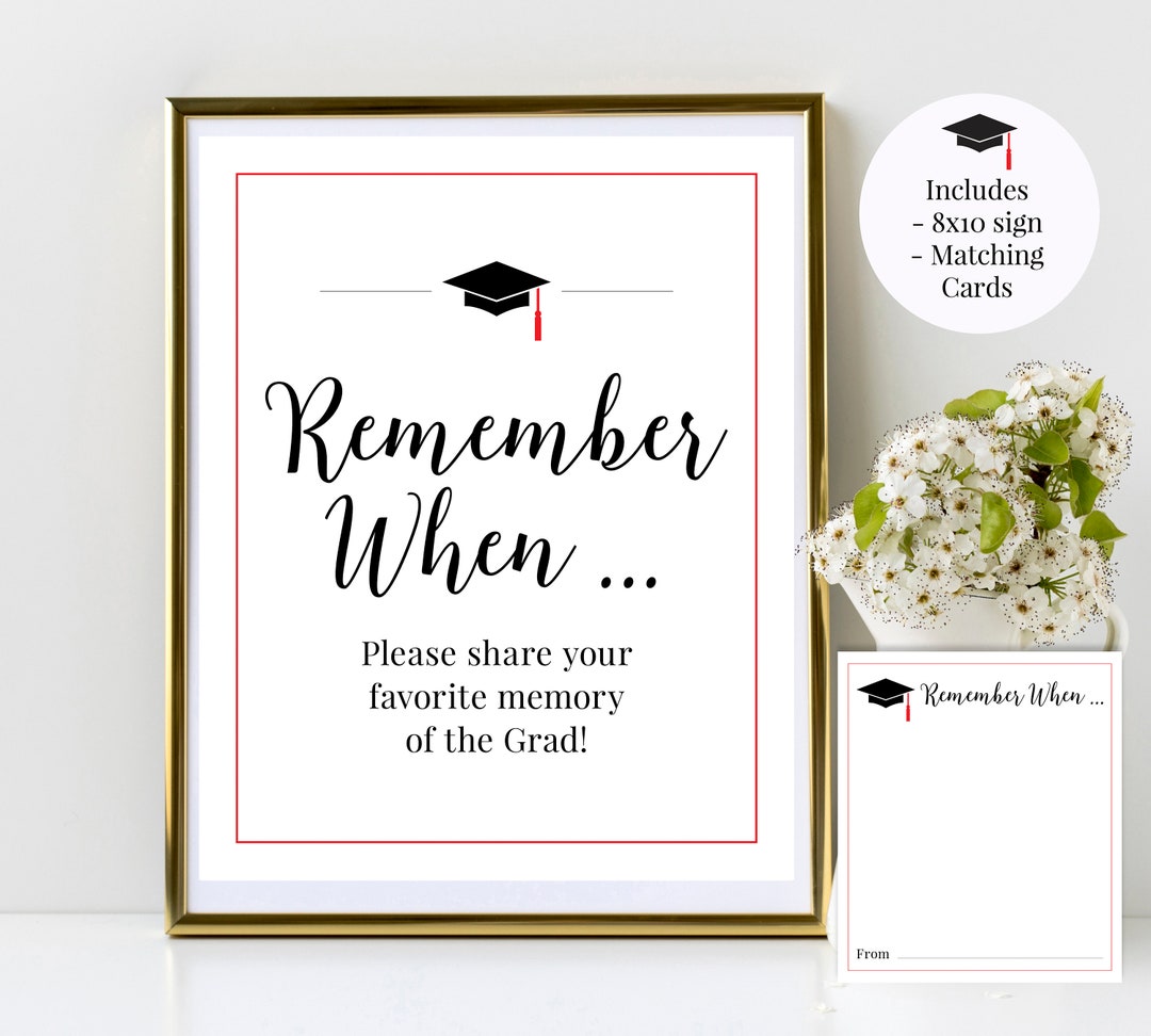 Favorite Memories of Grad Printable Graduation Sign and Matching Cards ...