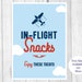 In Flight Snacks 5x7 8x10 Printable Boy's Airplane - Etsy