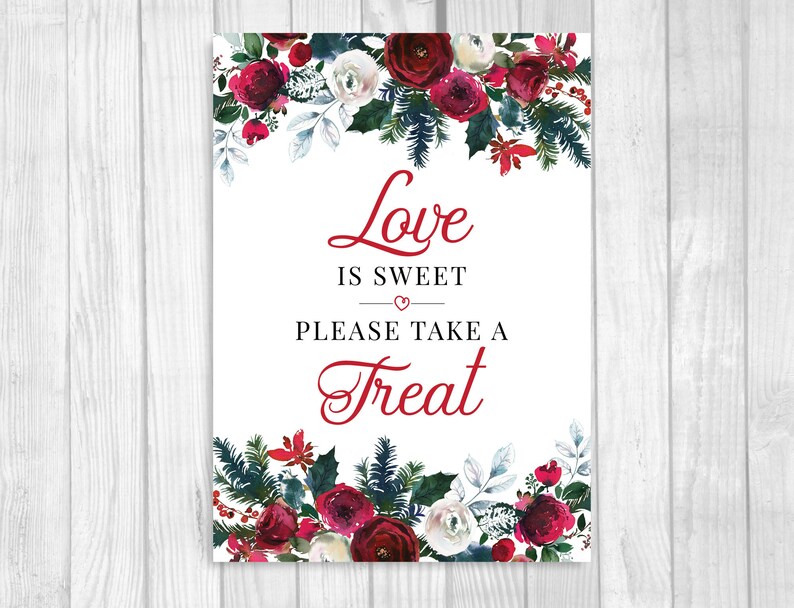 Love is Sweet Please Take A Treat 5x7 8x10 Printable Candy - Etsy