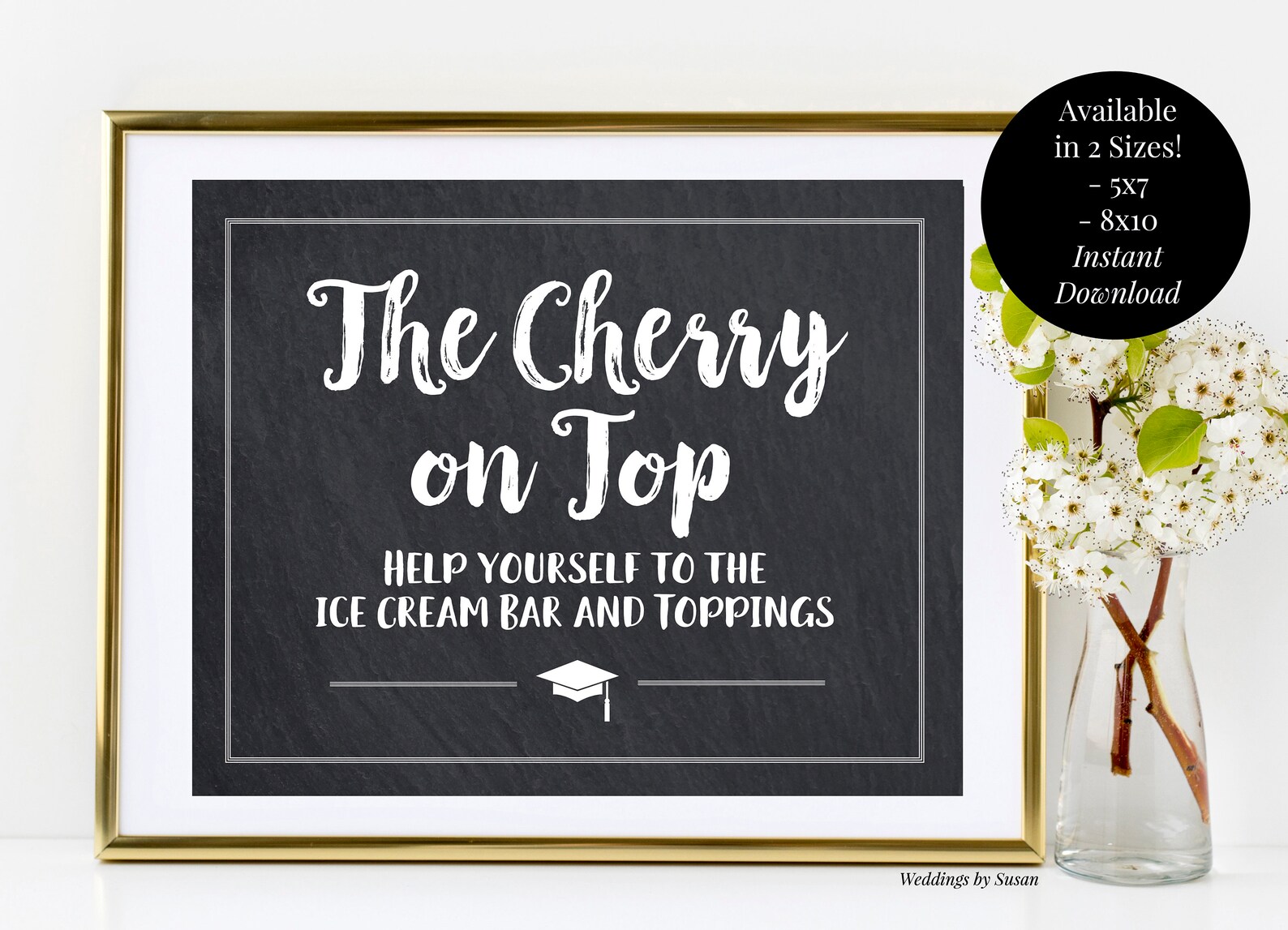 Graduation Ice Cream Bar, Sundae Bar 5x7, 8x10 Printable Chalkboard ...