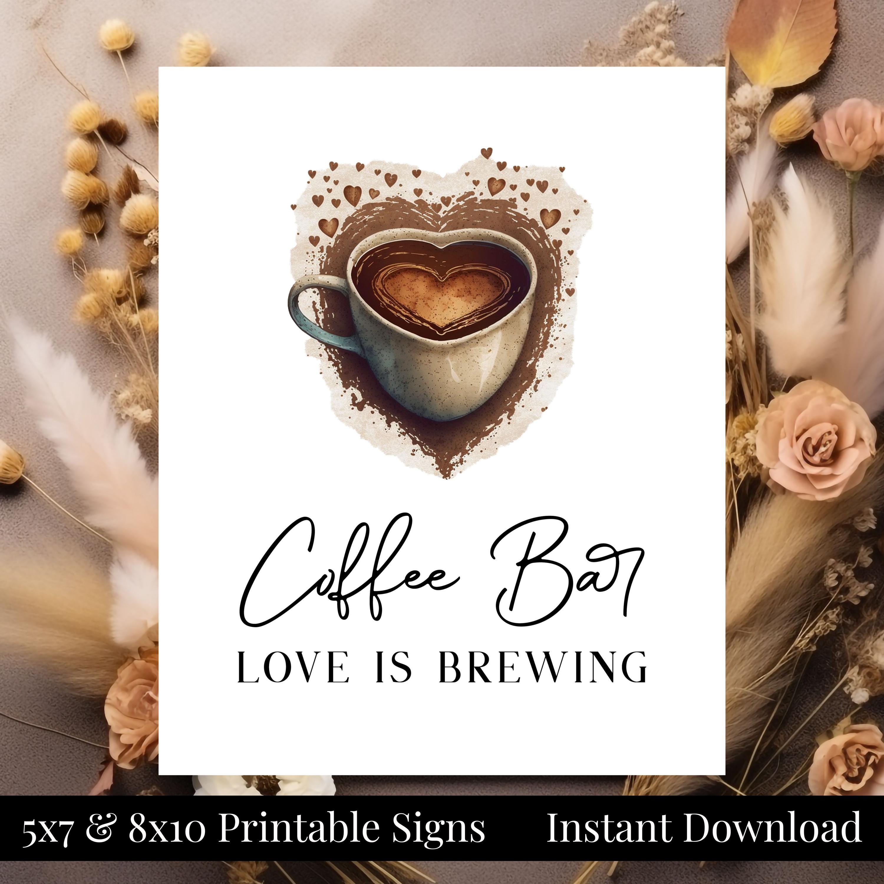 Coffee Station 5x7, 8x10 Printable Wedding, Rehearsal Dinner, Bridal ...