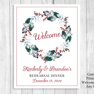 Custom Personalized Printable Rehearsal Dinner Party Welcome Sign, 8x10 ...