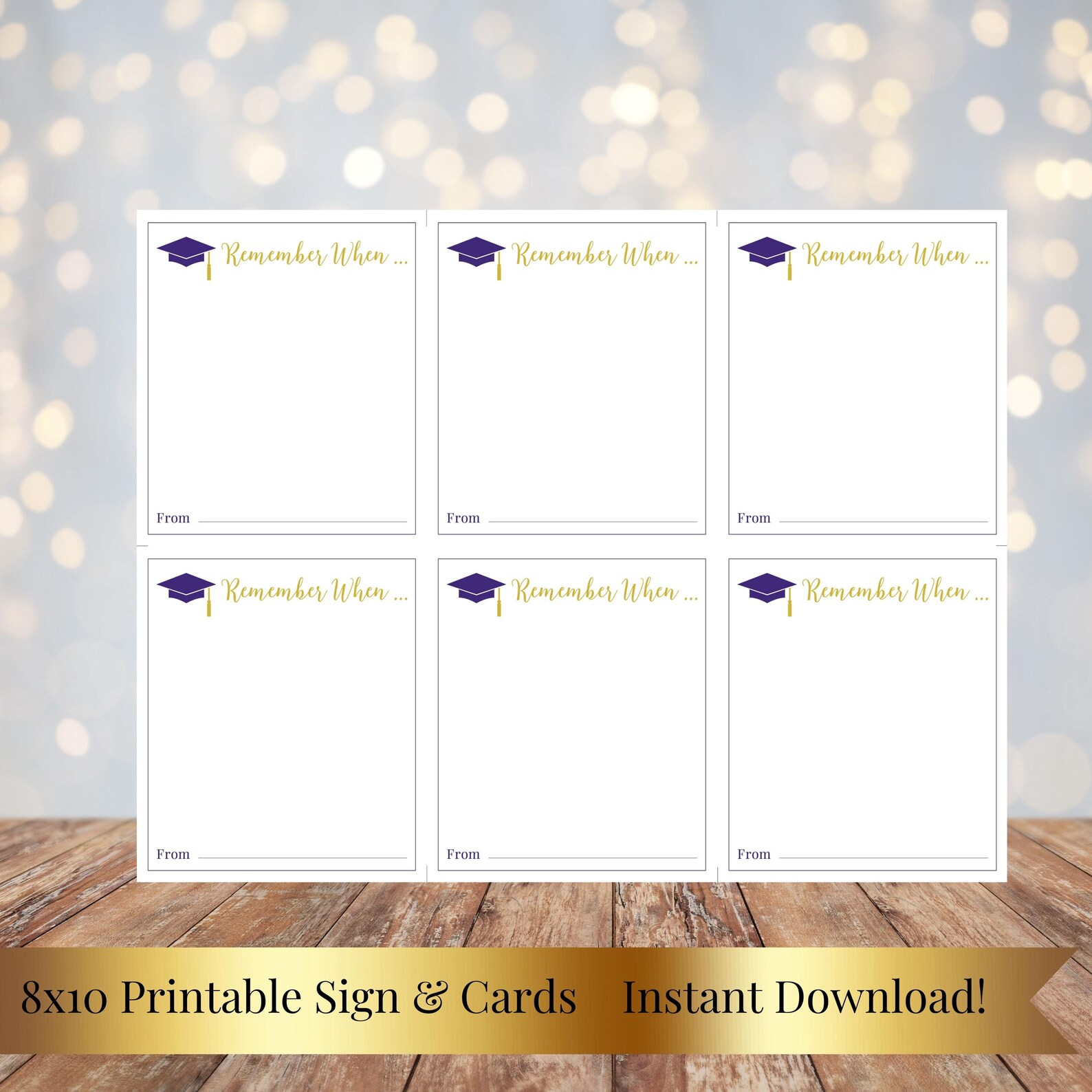 Favorite Memories of Grad Printable Graduation Sign & Matching Cards ...