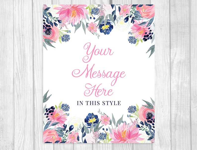 Custom Personalized Printable Sign Your Message Any Size - Etsy