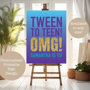 Custom Printable Personalized Tween to Teen Girl's 13th Thirteen ...