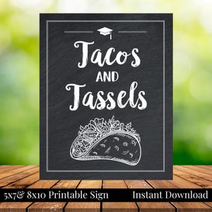 Best Seller! Graduation Party Taco Bar Printable Chalkboard Sign ...