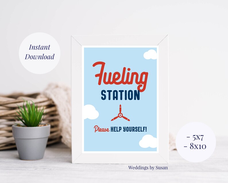 In Flight Snacks 5x7, 8x10 Printable Boy's Airplane Birthday Food ...