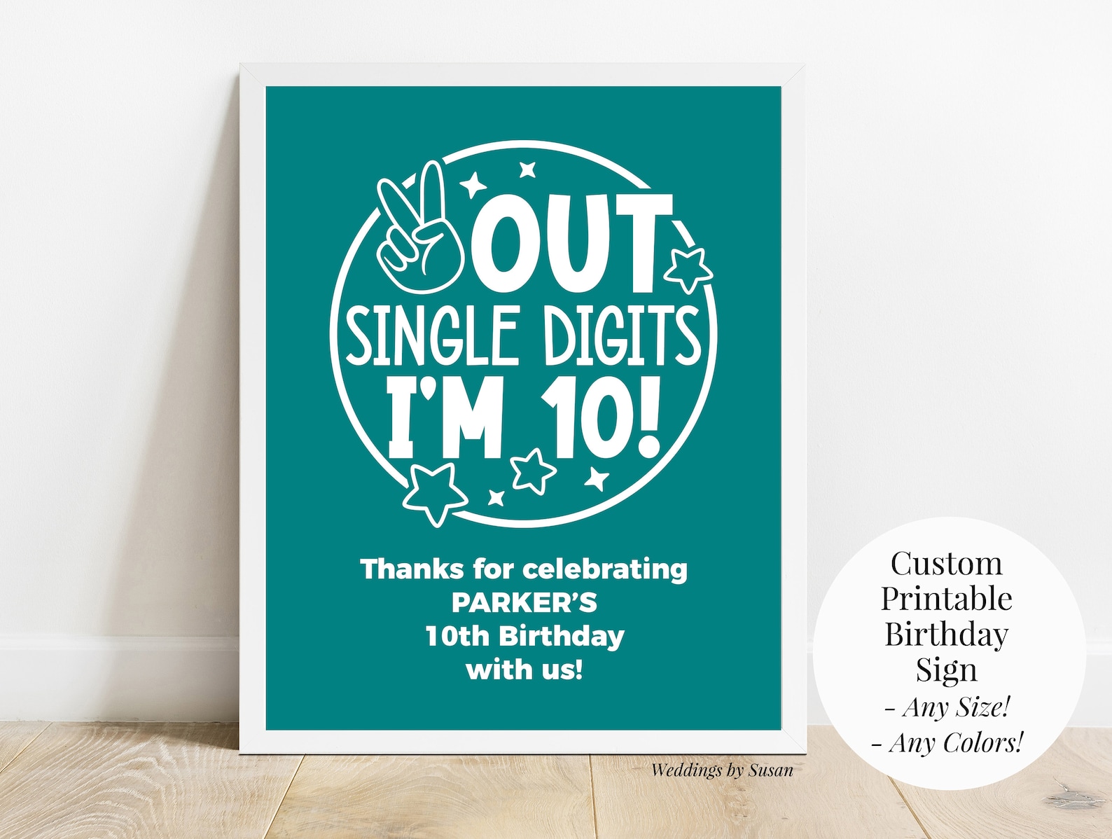 Peace Out Single Digits I'm 10 Printable Personalized - Etsy