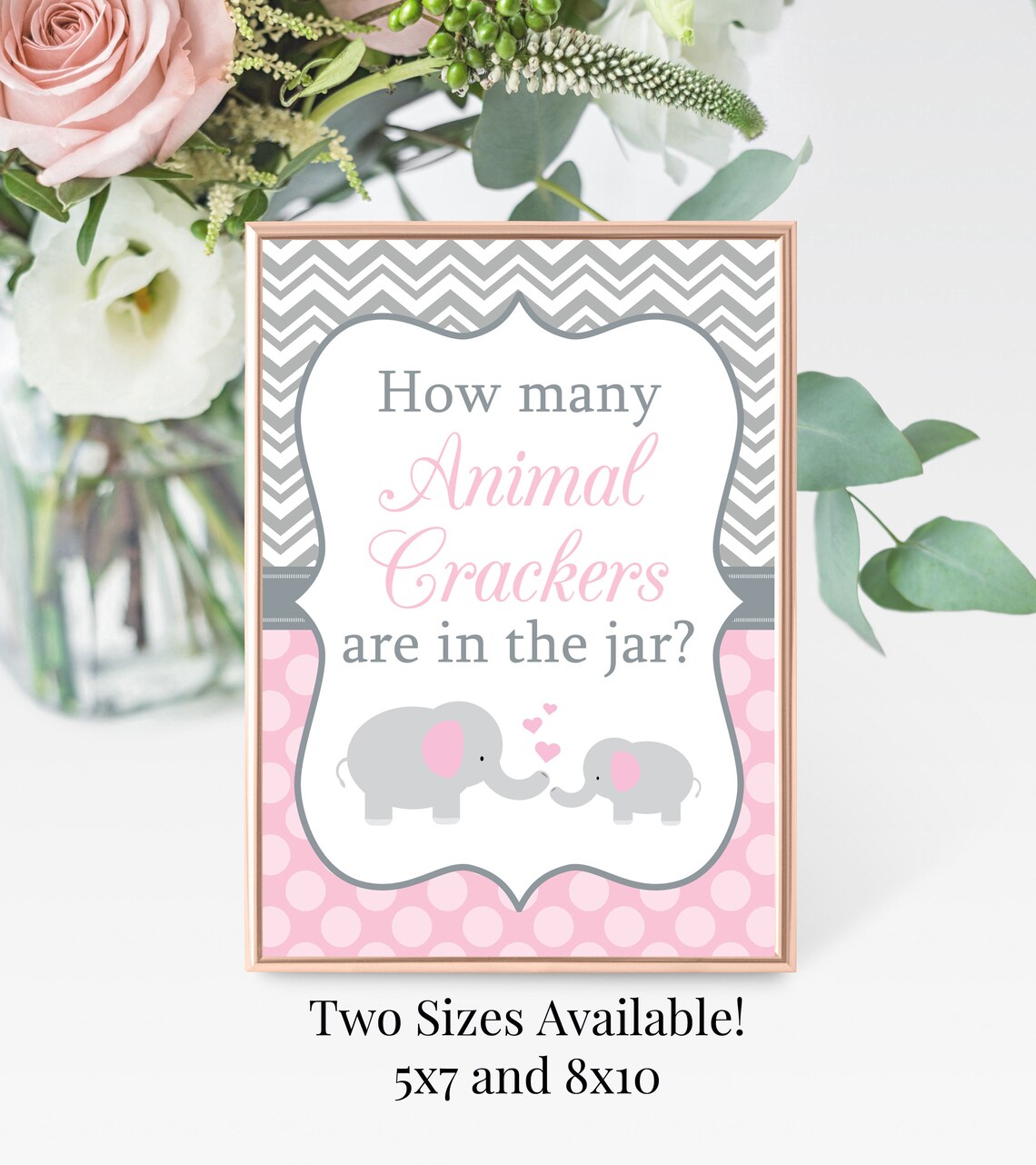 Animal Crackers Guessing Game Printable 5x7 8x10 Pink and - Etsy